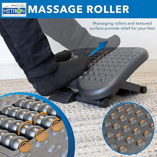 Metron Ergonomic Adjustable Office Footrest Desk | Foot Rest Under Tab ...